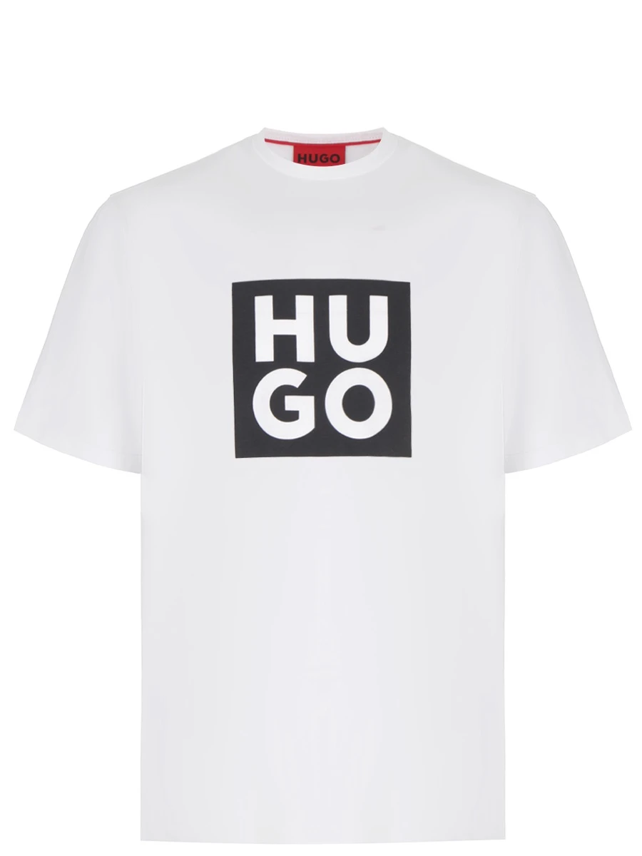 Футболка хлопковая от HUGO за 3 550 рублей со скидкой 50% (цвет: белый ...
