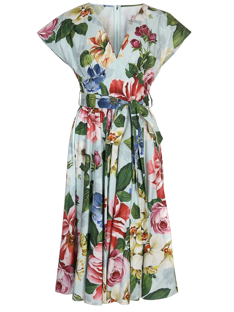 Хлопковое платье с цветами от DOLCE & GABBANA за 115 290 рублей со ...
