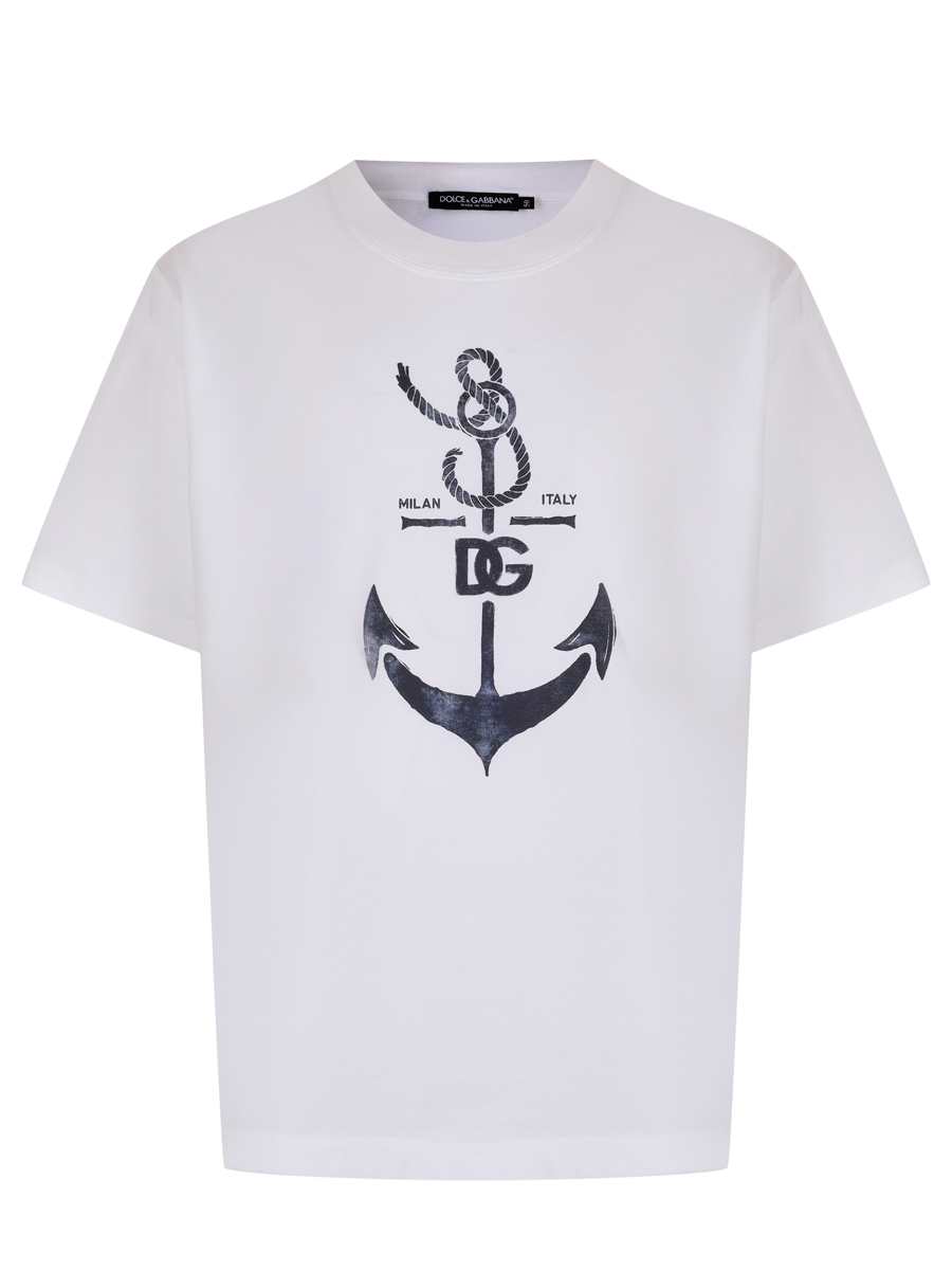 Футболка хлопковая от DOLCE & GABBANA за 58 410 рублей со скидкой 10% ...